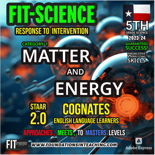 5th Grade Science Category 1 Cognates (Spanish) | FIT: Ed Consultants
