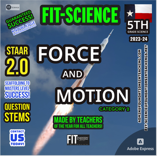 5th Grade Science ALL TEKS Cat 2 STAAR Question Stems 2023-24 | FIT: Ed ...
