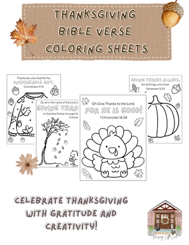 Thanksgiving Bible Verse Coloring Pages | Raising Little Luci
