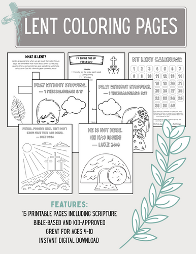 Lent Coloring Packet for Kids | Raising Little Luci