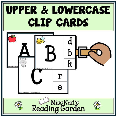 Uppercase and Lowercase Clip Cards | Miss Kait