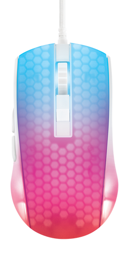 WM87 Semi-Transparent RGB Ultralight Gaming Mouse, white | DELTACO GAMING