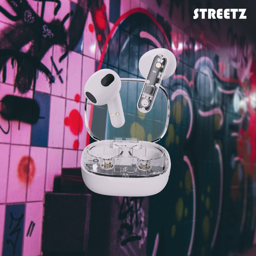 T150, Transparent TWS earbuds, White | streetz