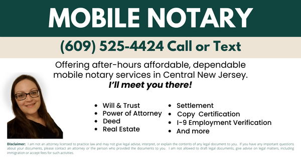 Mobile Notary Services Near Hamilton, NJ 08690