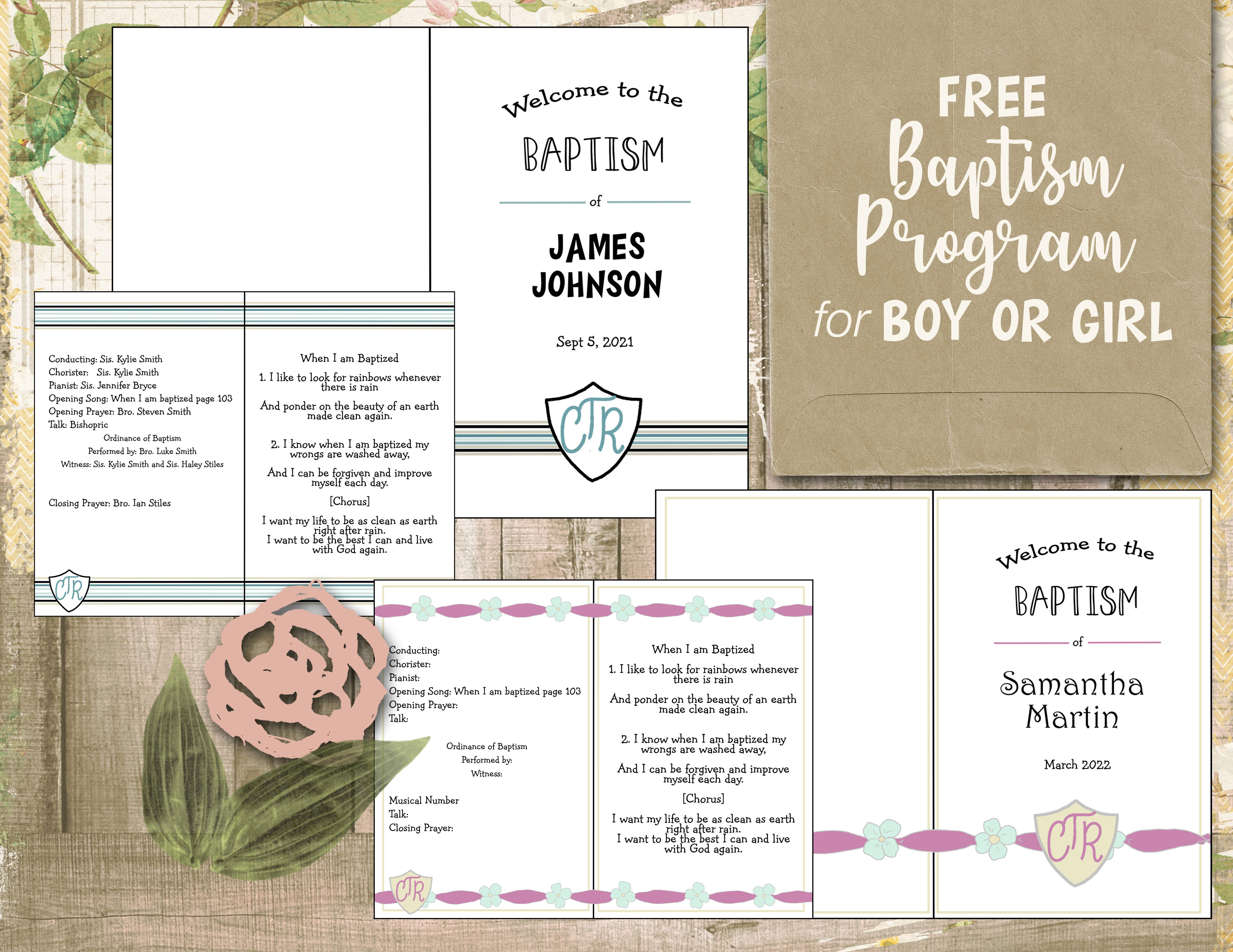 Banners & Signs editable baptism neutral baptism program printable ...