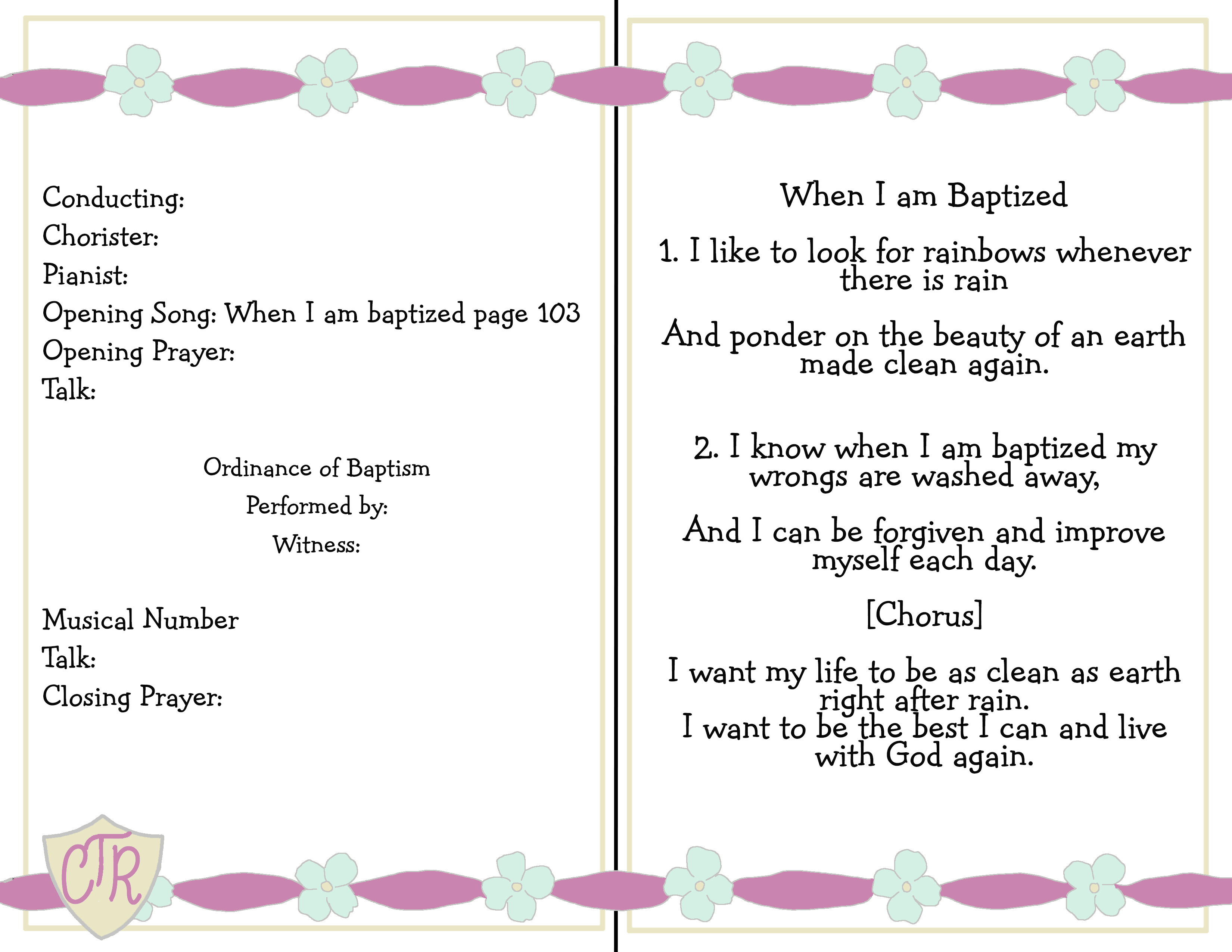 Banners & Signs editable baptism neutral baptism program printable ...