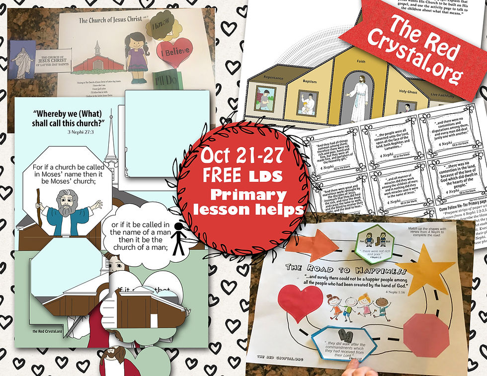 Come Follow Me 2024, Oct 21-27, Free LDS Primary lesson helps and ...