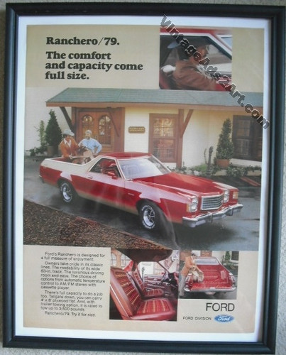 1979 Ford Ranchero GT Ad in 11" x 14" Frame | VintageAds2Art.com