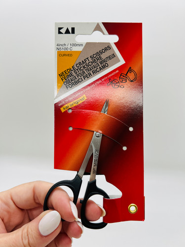 Kai Curved Fine Point Embroidery Scissors 4″ | Clara Stitching