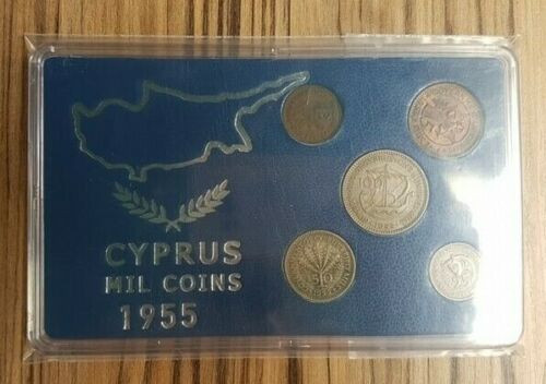 Cyprus Mils Coins Set 1955 - Queen Elizabeth | Lampousa Collection