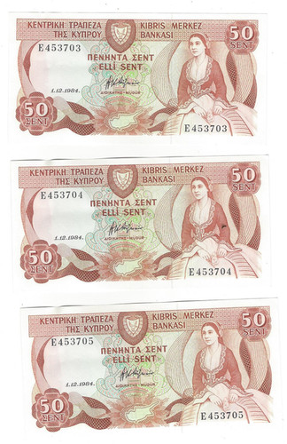 cyprus banknotes ,50c 1984 | Lampousa Collection