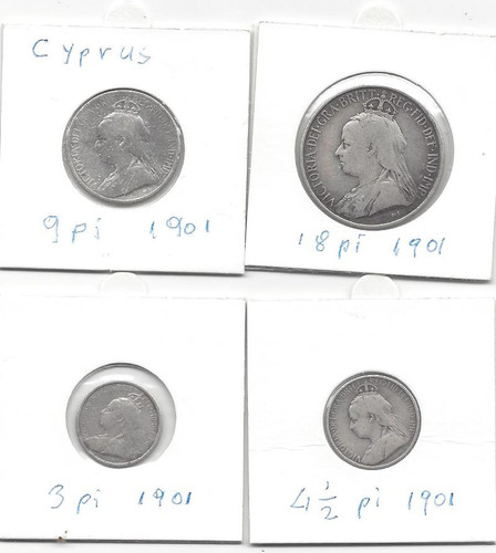 cyprus Queen Victoria 1901 silver coins | Lampousa Collection