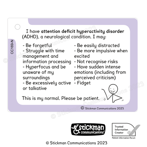ADHD card | Stickman Comms