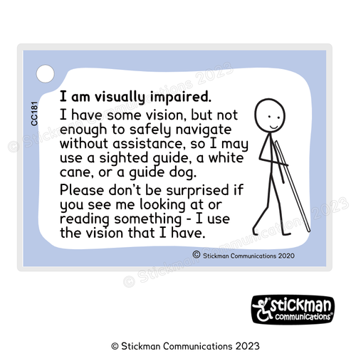 Partially sighted card | Stickman Comms