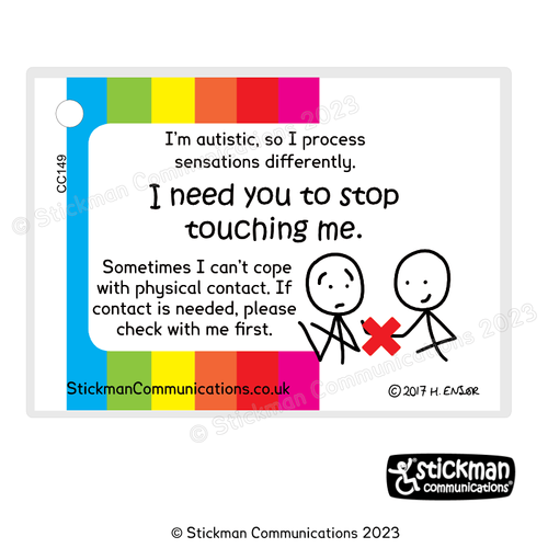 Autistic Stop Touching Me card | Stickman Comms