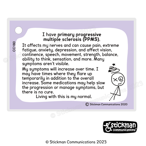 Primary Progressive MS card | Stickman Comms
