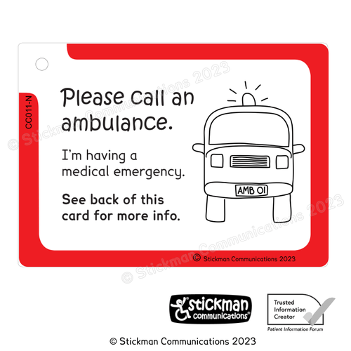 Ambulance required card | Stickman Comms