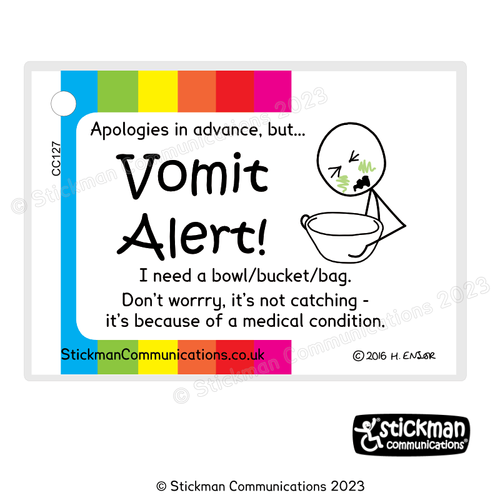 Vomit Alert card | Stickman Comms
