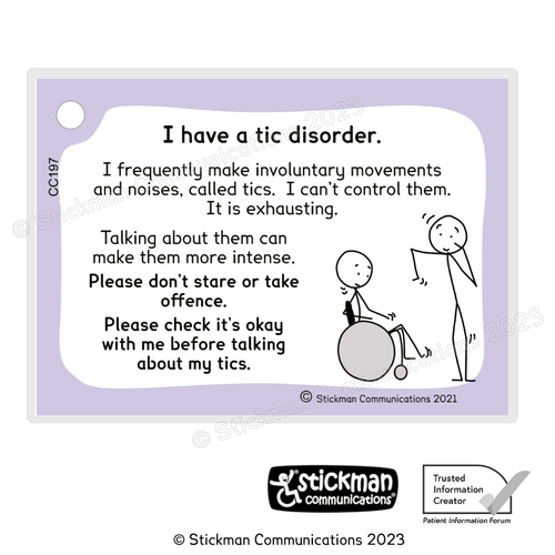Tic disorder card | Stickman Comms