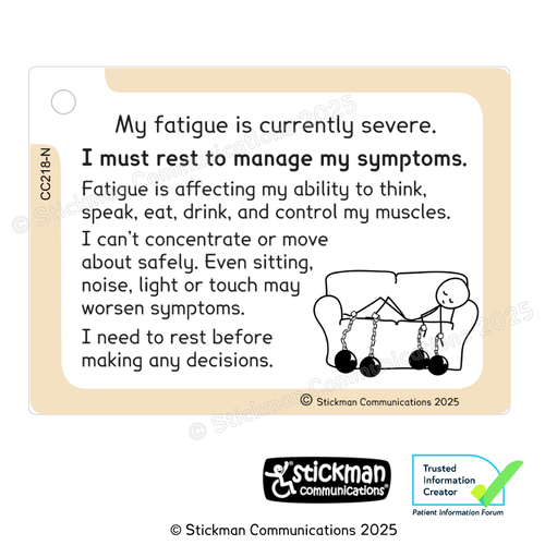 Severe Fatigue card | Stickman Comms