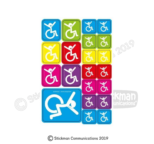 Positive Disability Symbol sticker sheet (mixed) | Stickman Comms