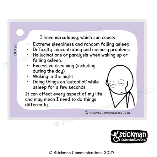 Narcolepsy without cataplexy card | Stickman Comms