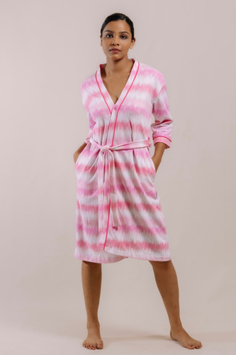 Bath Robe With Contrast Piping MN 330 | miika.lk