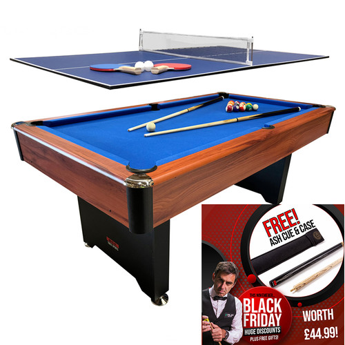 BCE 6Ft Pool Table With Ball Return System and Table Tennis Top | Riley ...