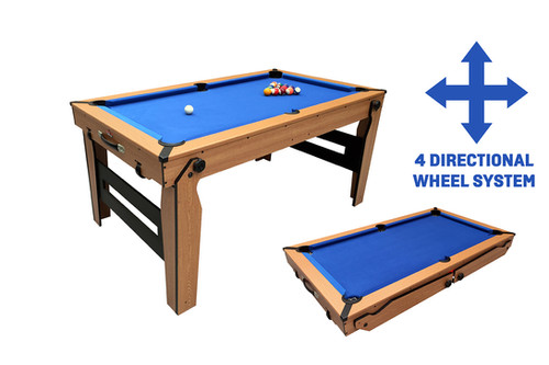 BCE 6Ft Rolling/Lay Flat Folding Pool Table | rileyleisure