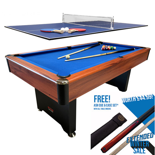 BCE 6Ft Pool Table With Ball Return System and Table Tennis Top | Riley ...