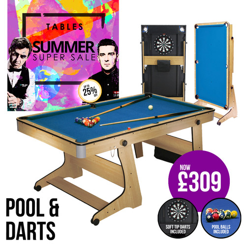 BCE 6Ft 2in1 Vertical Folding Pool Table | Riley Leisure