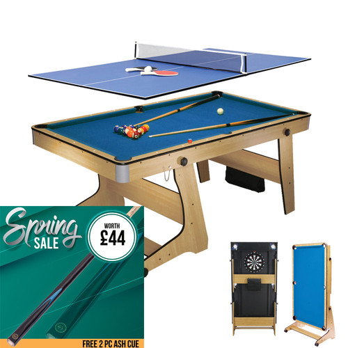 BCE 6Ft 3in1 Vertical Folding Pool Table | Riley Leisure