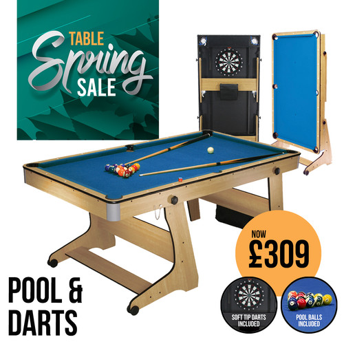 BCE 6Ft 2in1 Vertical Folding Pool Table | Riley Leisure
