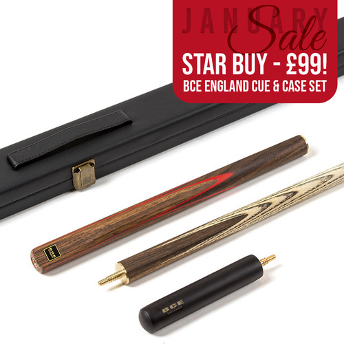 BCE England 3/4 Cue 5 - 3/4 Cut Snooker Cue & Case Set | Riley Leisure