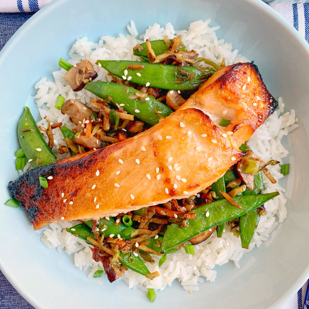 Miso Glazed Salmon with Coconut Rice