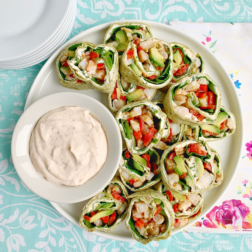 Cajun Shrimp and Avocado Pinwheels