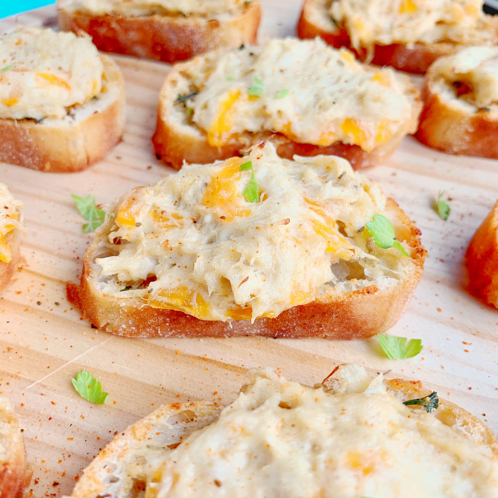 Crabby Garlic Crostini