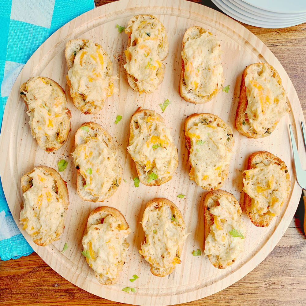 Crabby Garlic Crostini