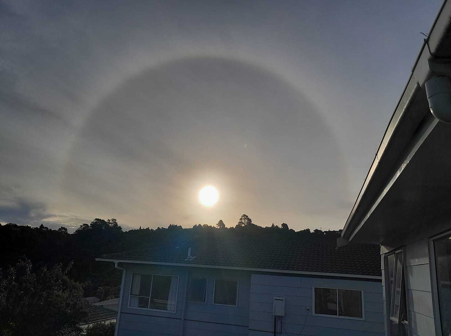 Rare sun halo appears across Auckland