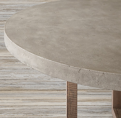 RESTORATION HARDWARE-HESTON ROUND DINING TABLE TOP+SALVAGED WOOD ...