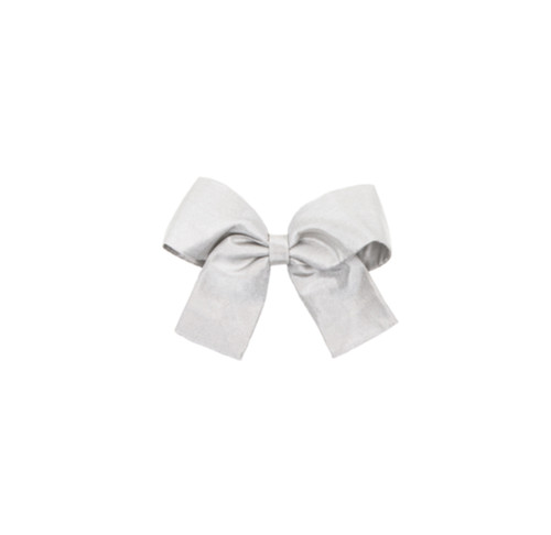 Small Paris Bow - Shell Grey Silk Taffeta | oliliadesigns