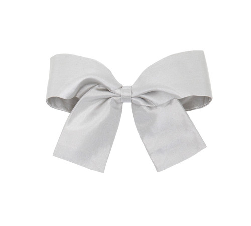 Medium Paris Bow - Shell Grey Silk Taffeta | oliliadesigns