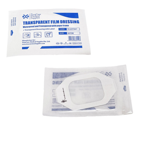 Disposable Sterile Transparent Film Dressing, 6cm x 7cm, 100s. | Truzcare
