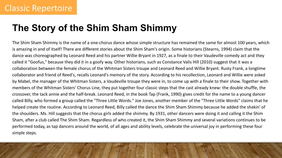 The Story of the Shim Sham Shimmy
