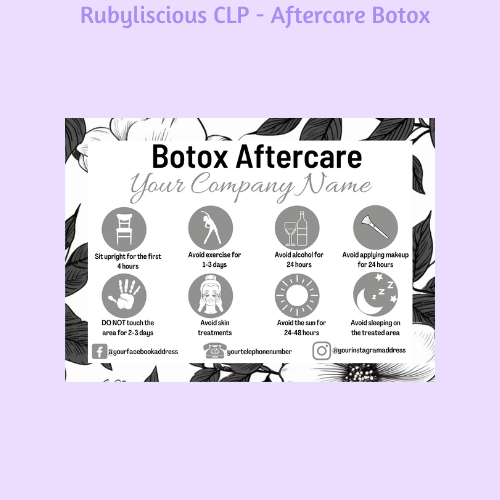 Personalised Botox Aftercare Cards - 20 Pack - A6 | Rubyliscious CLP