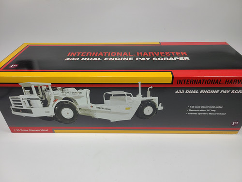International IH 433 Dual Engine Pay Scraper - White | DiecastMatt