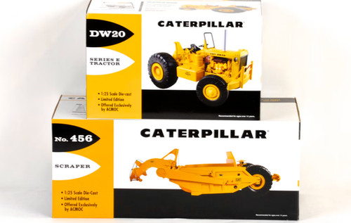 Caterpillar DW20 Tractor with 456 Pull-Type Scraper | DiecastMatt