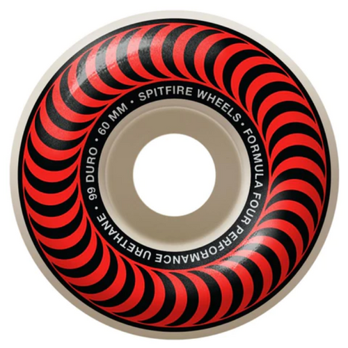 Spitfire Formula 4 Classic Swirl White/Red 60mm 99a Skateboard Wheels ...