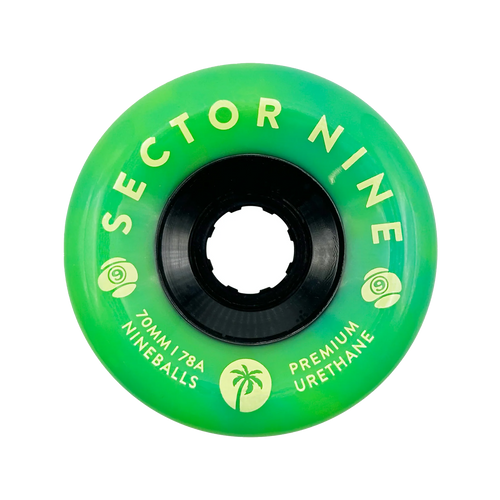Sector 9 Nineballs 70mm 78a Green Longboard Wheels | Insanity Boardshop
