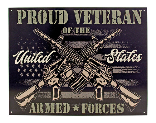 Proud Veteran of The United States Armed Forces AR-15 Metal Tin Sign ...